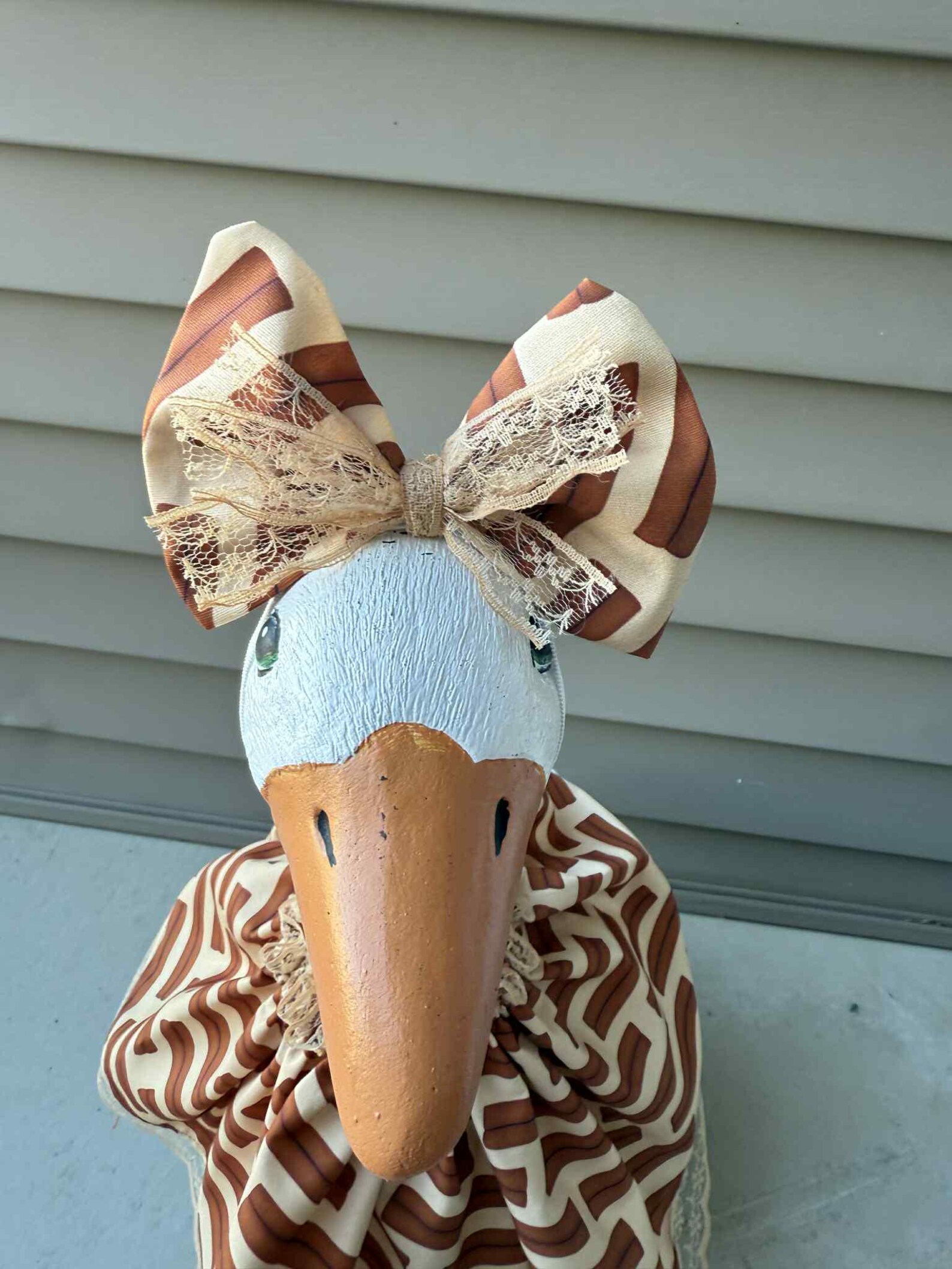 Cinnamon Stick Goose Dress With Matching Bow – Full-size Porch Goose ...