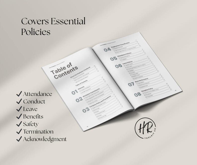 Editable Employee Handbook Template | HR Policy Manual | Canva Template ...