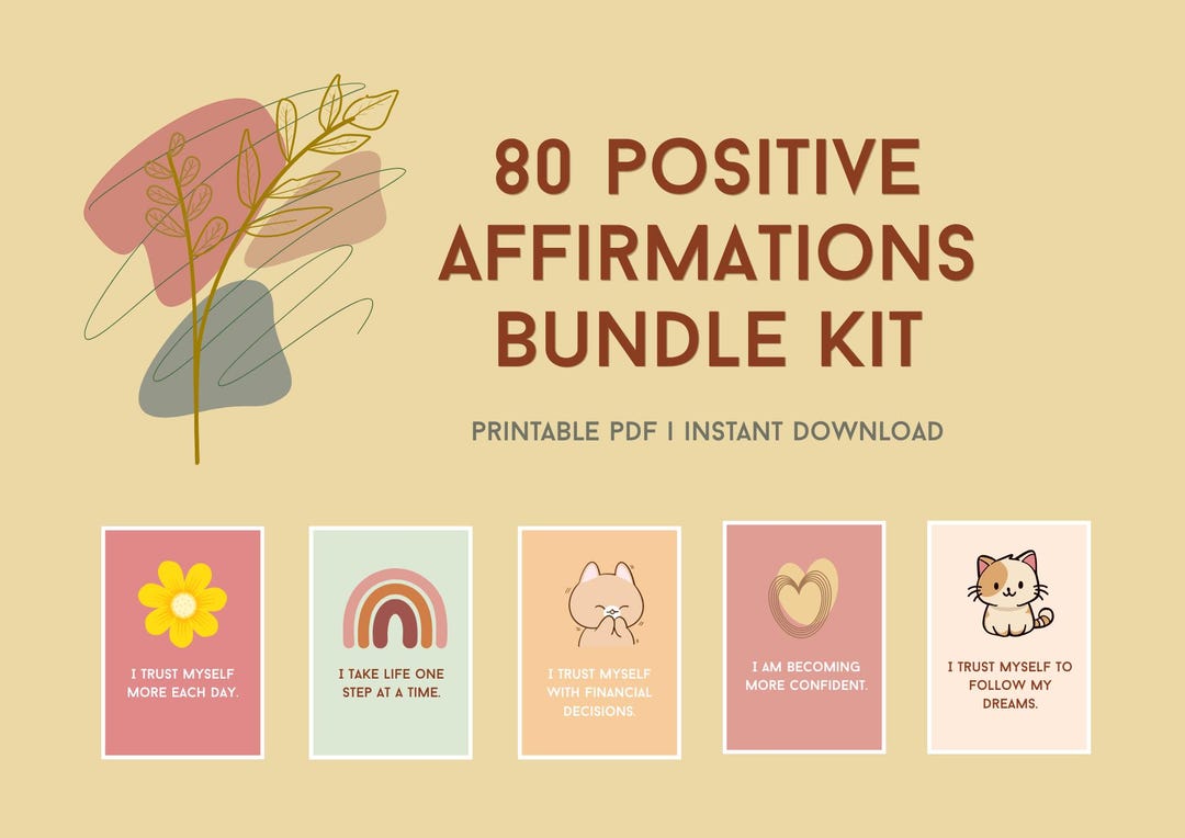 80 Positive Affirmations Bundle Kit, Vision Board, Daily Affirmations ...