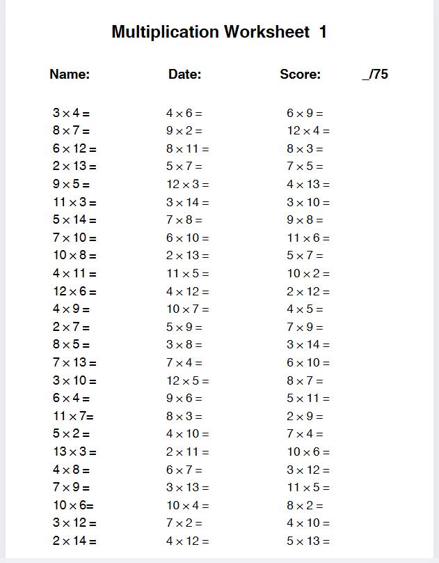 Multiplication Practice Worksheets: 10 Printable Math Sheets (PDF ...