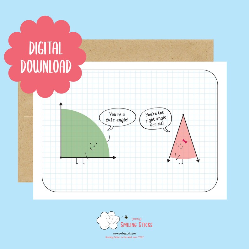 Math Joke Printable Greeting Card DIGITAL DOWNLOAD Cute and Funny Last ...