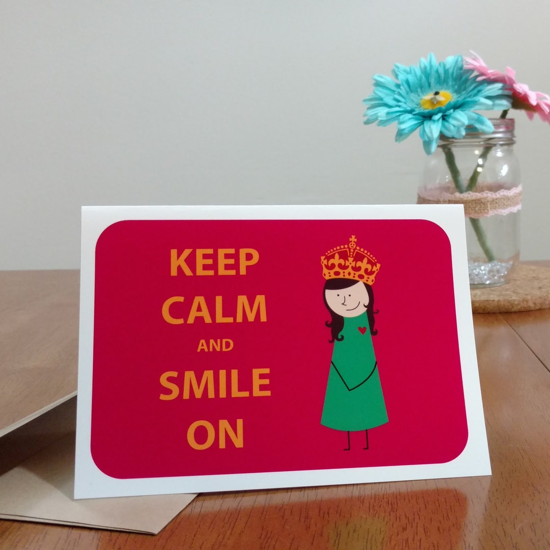 Keep Calm and Smile on Greeting Card - Etsy
