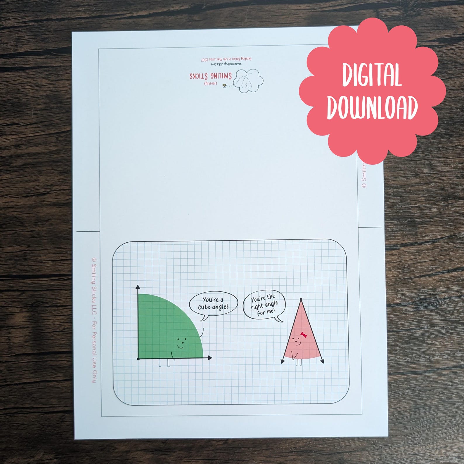Math Joke Printable Greeting Card DIGITAL DOWNLOAD Cute and Funny Last ...