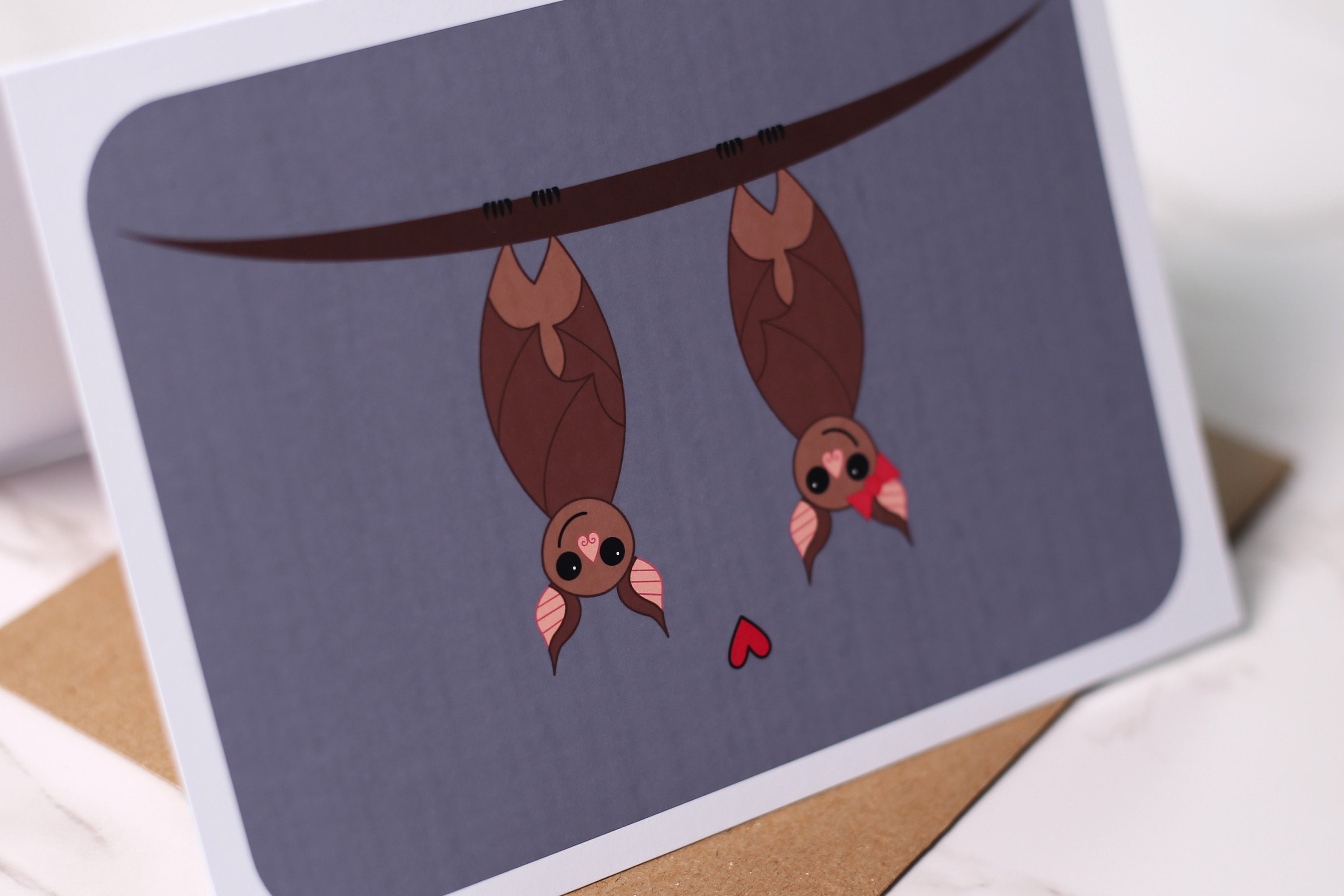 Bats Greeting Card I Love Hanging Out With You Spooky Cute Valentine ...