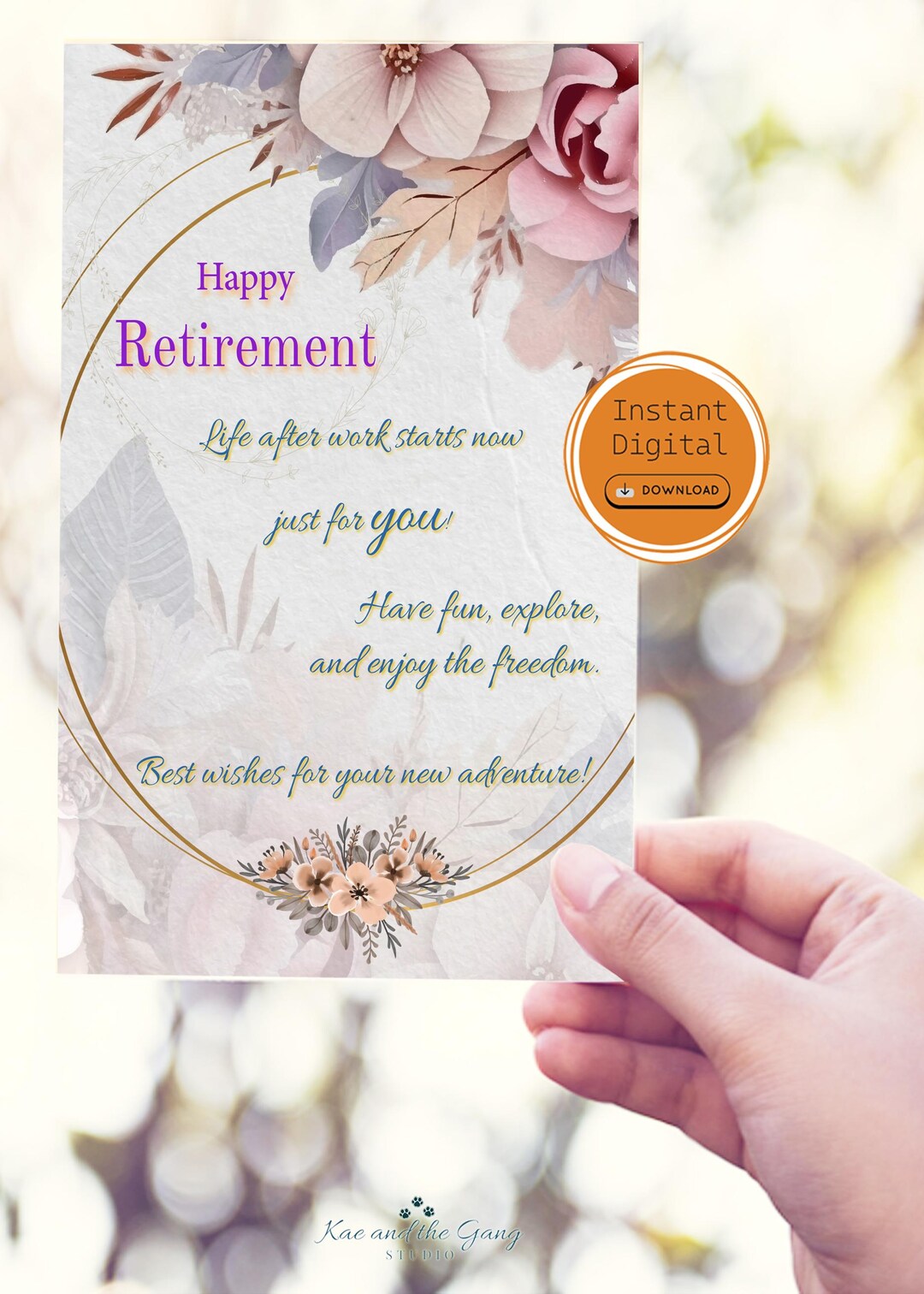 Digital Farewell Card | Retirement Card Printable | A4 Foldable to A5 ...