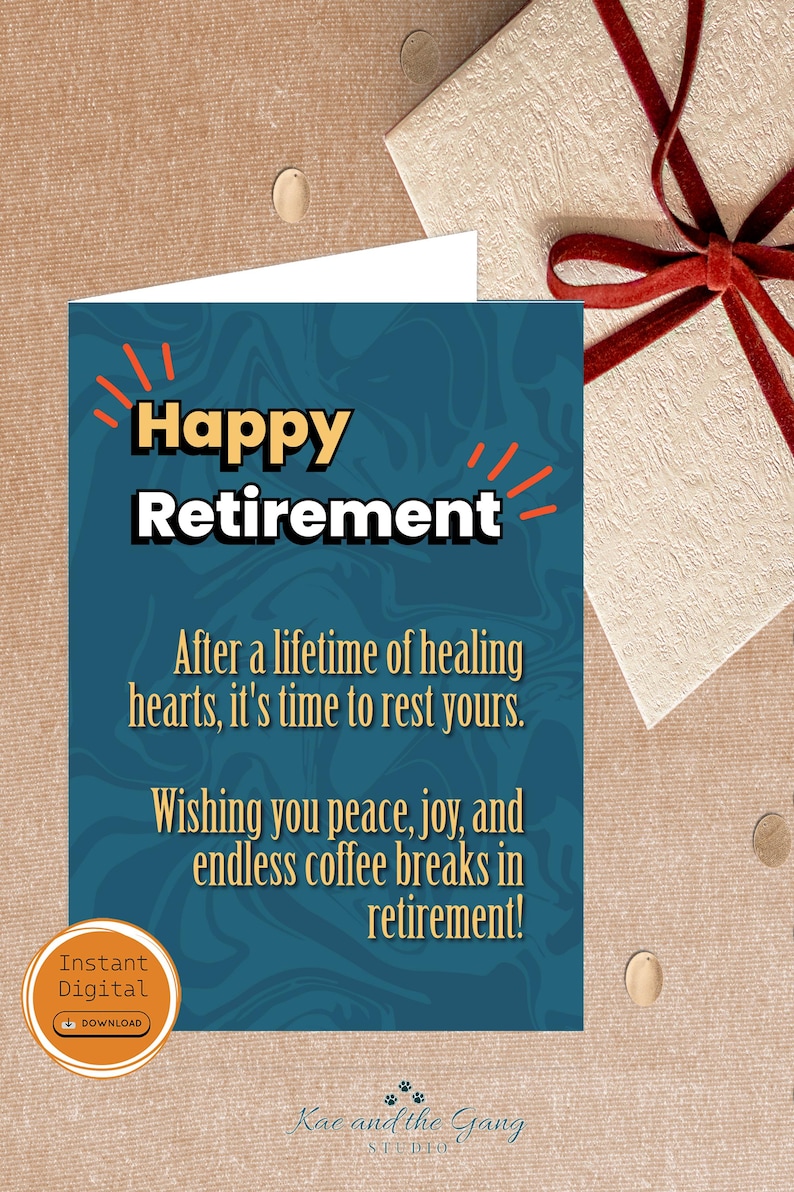 Retirement Card Printable | A4 Foldable to A5 & 5x7 PDF | Digital ...