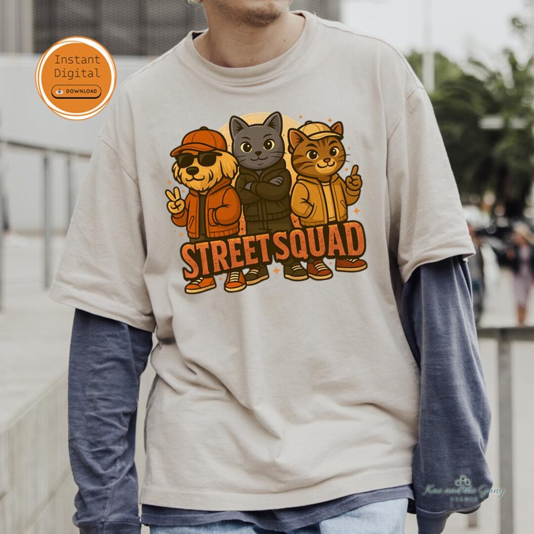 Street Squad Dog and Cat Clipart | Cool Urban Pet Sublimation PNG for ...