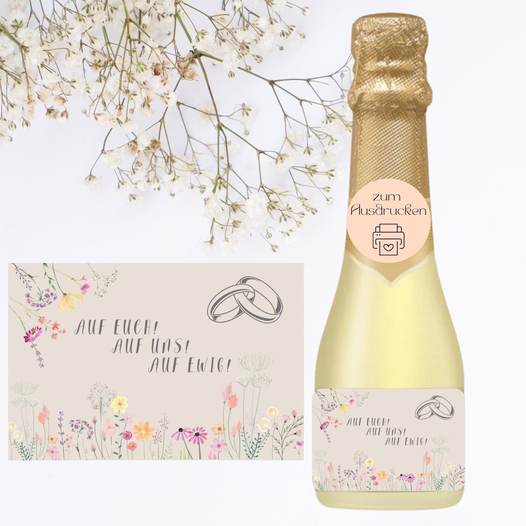 Wedding Label Piccolo Champagne Bottle Sticker Wedding Label for ...