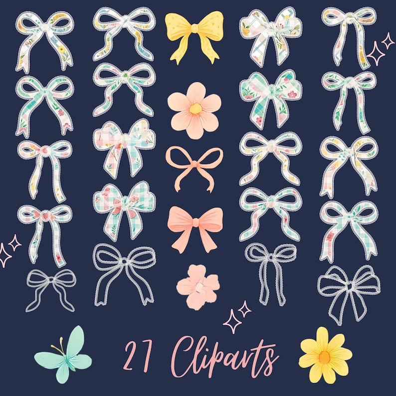 Grandmillennial Lace Alphabet PNG Bundle | 4 Preppy Floral Pastel ...