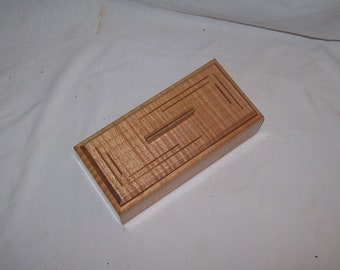 Fiddle Back Maple with Walnut inlay 4x8 Box Hand Maid Keepsake | Etsy