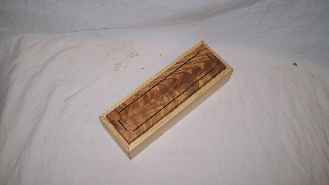 Small Wood Box Ash Inlayed With Wenge Pencil Box Handcrafted Trinket ...