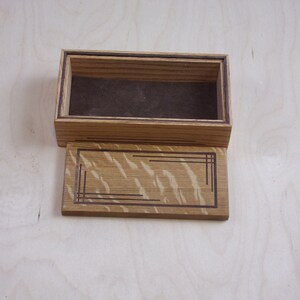 Oak Box With Walnut Inlayed Top 4"x8" Box Handmade Trinket Box Keepsake ...