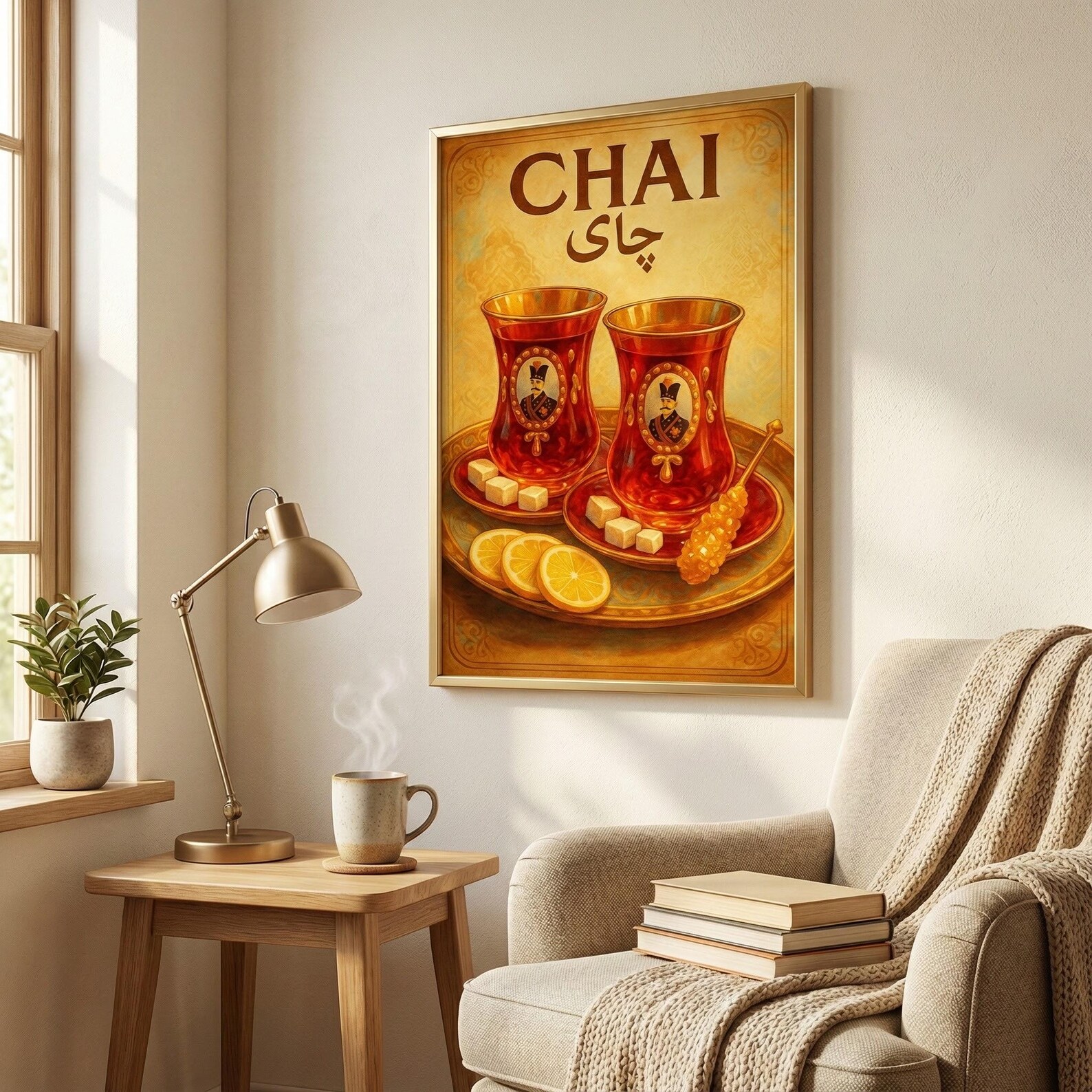 Persian Tea Chai Print | Persian Food Wall Art Poster | Vintage Qajar ...