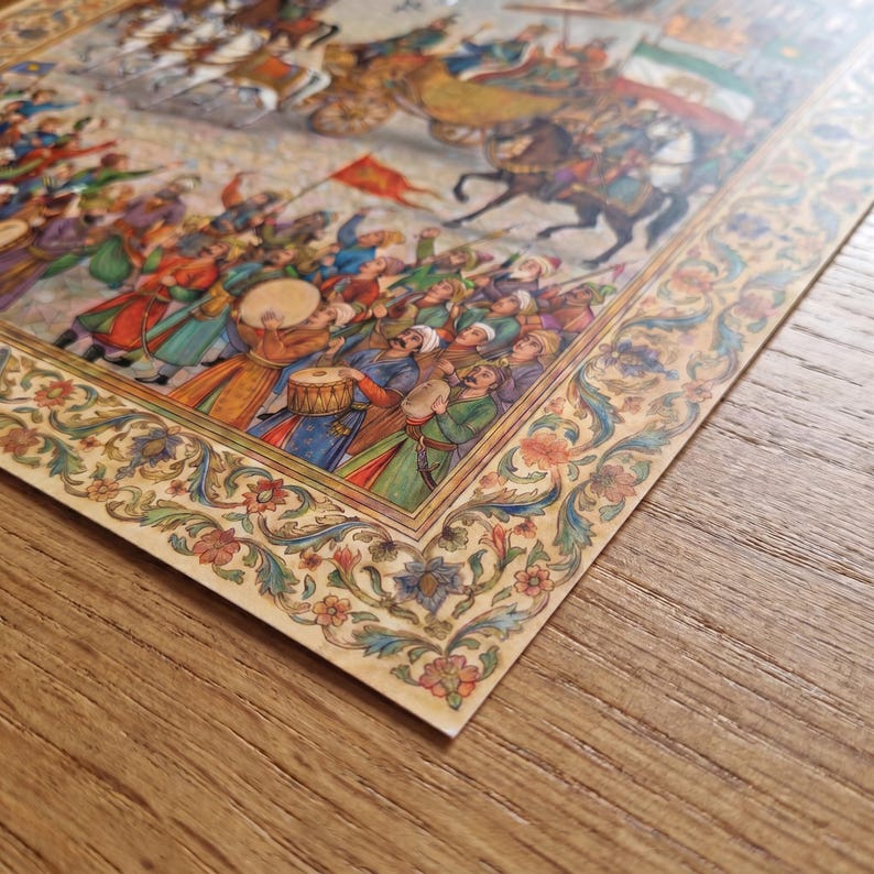 Persian Miniature, Reza Shah's Coronation Print | Iranian Safavid ...