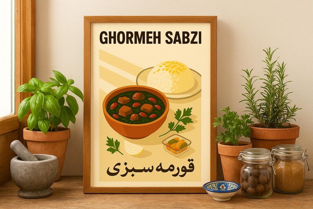 Ghormeh Sabzi Poster – Vintage Persian Kitchen Wall Art | Iran National ...