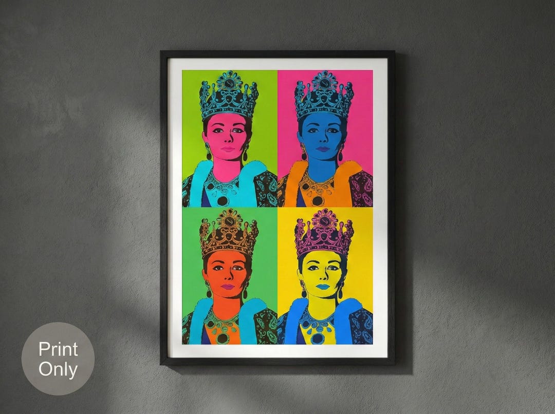 Farah Pahlavi Print | Persian Wall Art | Andy Warhol Style Pop Art ...