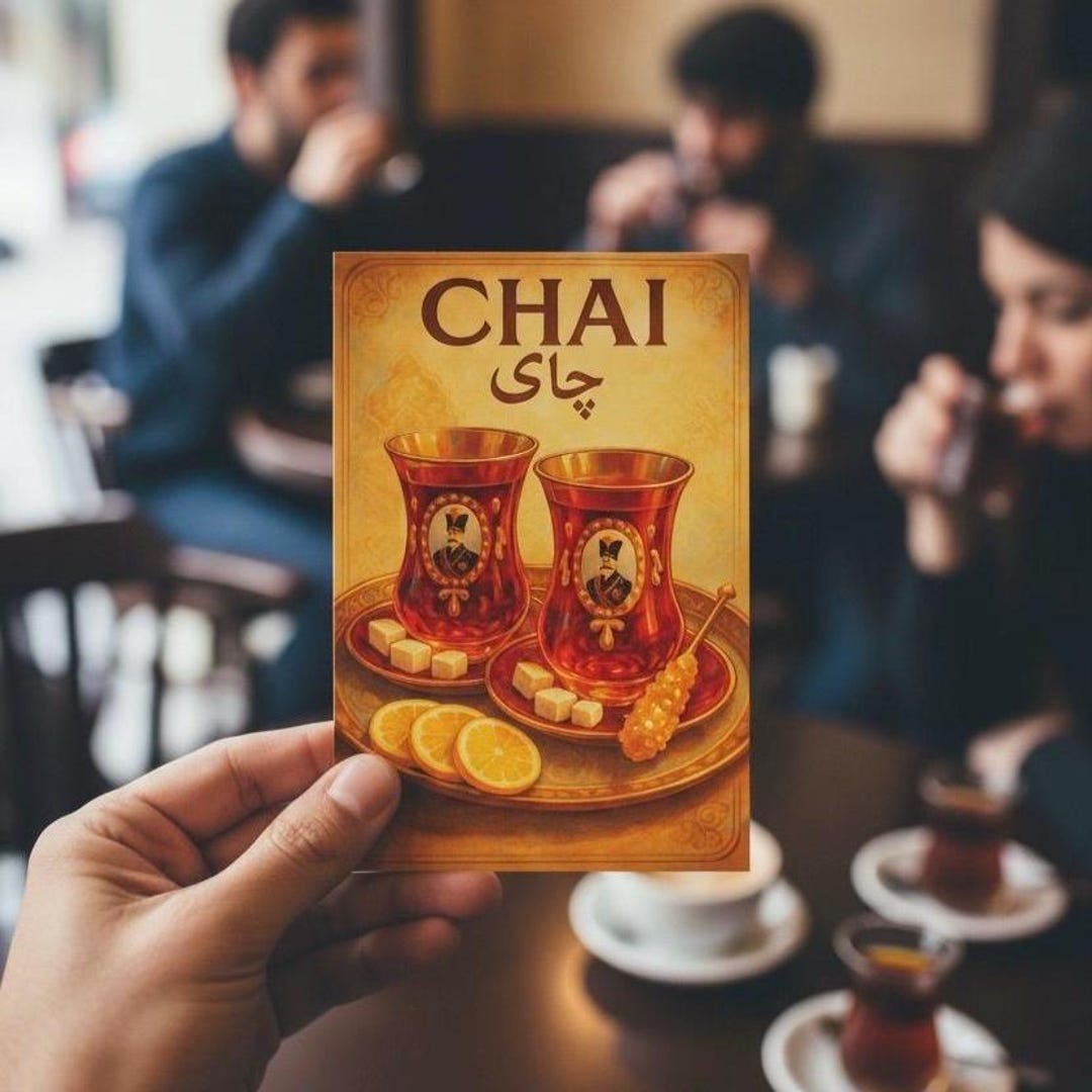 Persian Tea Chai Poster | Persian Food Wall Art Print | Vintage Qajar ...