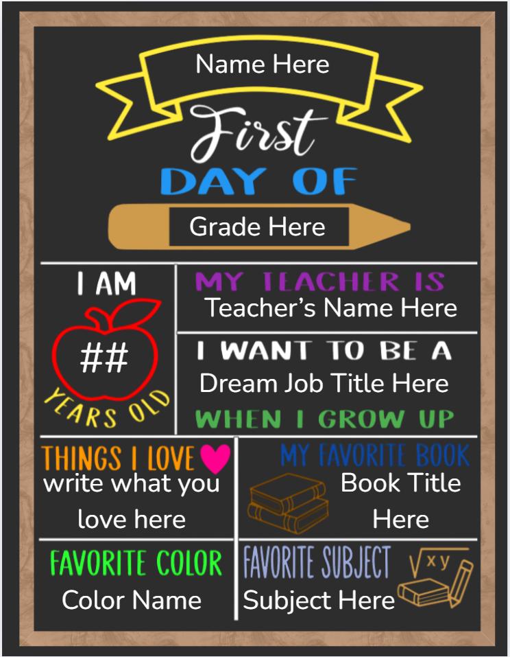 Editable First & Last Day of School Chalkboard Sign: Photo Prop ...