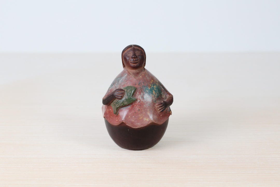 Vintage Chulucanas Pottery Figure by Manuel Adanaque, Peruvian Folk Art ...