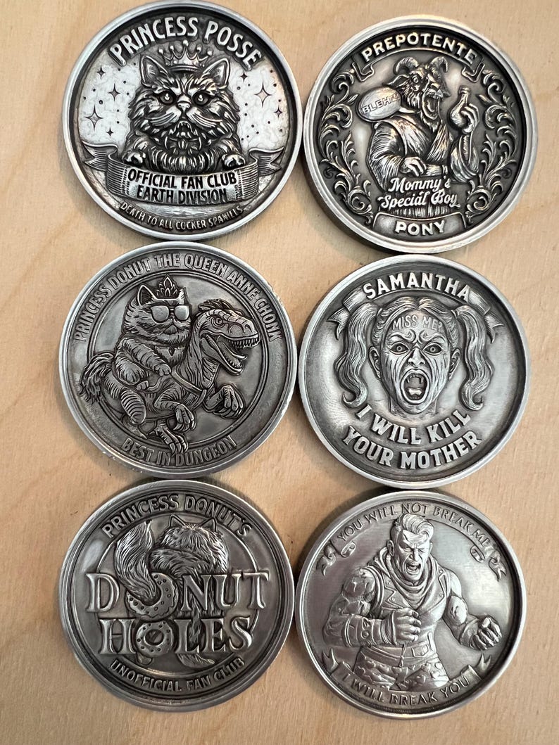 Dungeon Crawler Carl Themed Coins - Metal - Customizable - Handcrafted ...