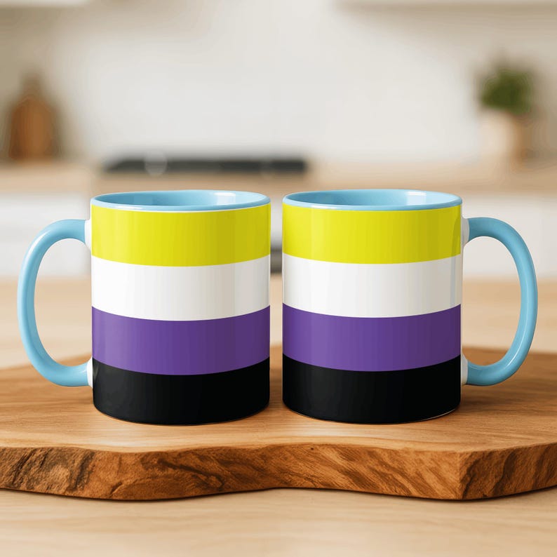 Nonbinary Pride Flag Mug, NB Pride Coffee Cup, LGBTQ Gift, Queer Pride ...