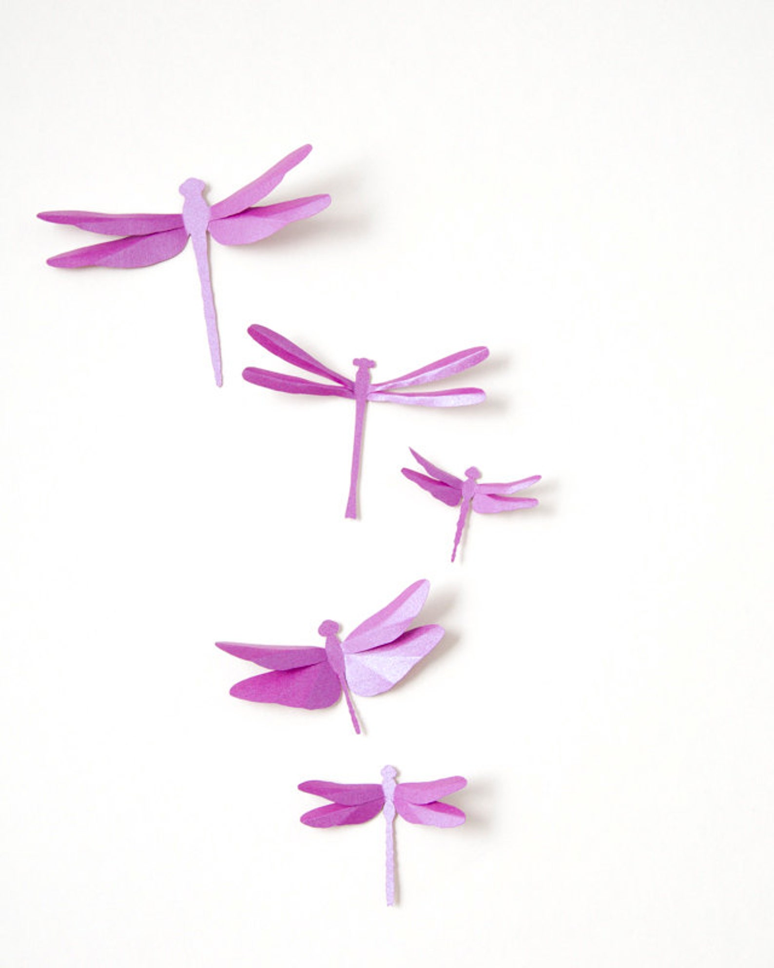 Dragonfly Wall Art: Paper Dragonflies for Woodland Nursery, Whimsical ...