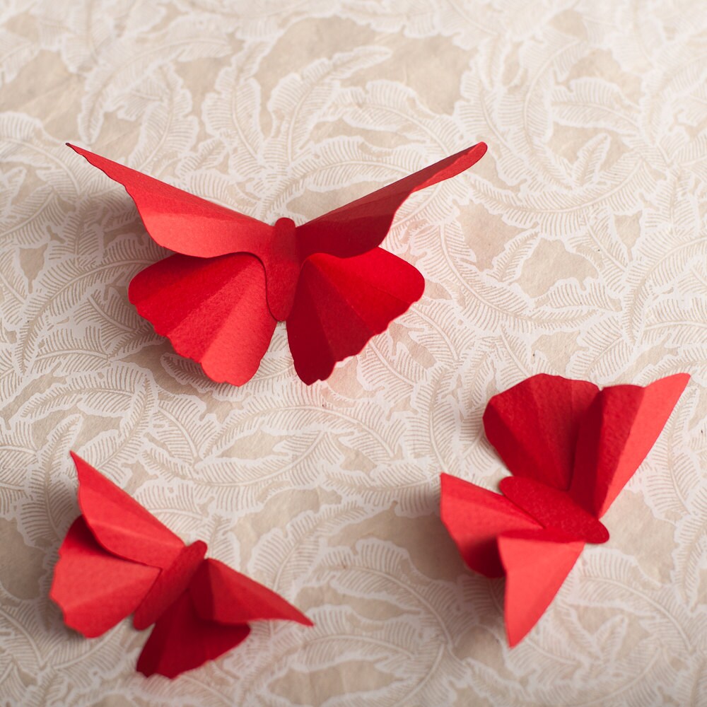 Ruby Red Butterfly Room Decor for Woodland Baby Shower Girl | Etsy