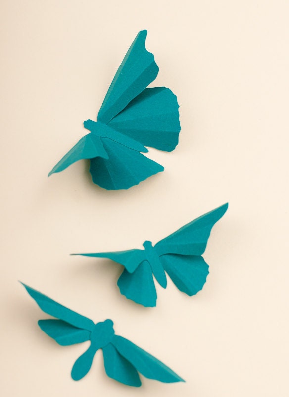 Butterfly Wall Stickers Teal Butterflies Unique Home Decor - Etsy