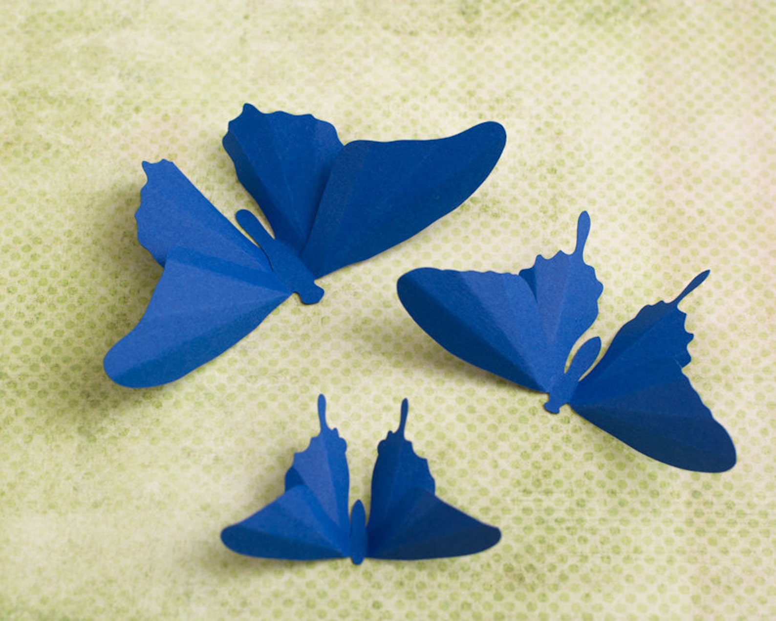 3D Butterfly Wall Art: Cobalt Blue Paper Butterfly Silhouettes for Home ...