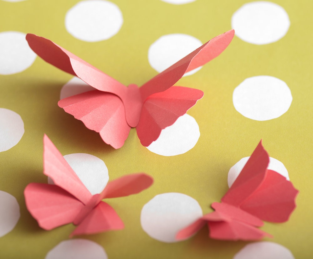 Pink Butterfly Nursery Wall Decor Girls Room, Watermelon Pink Birthday ...