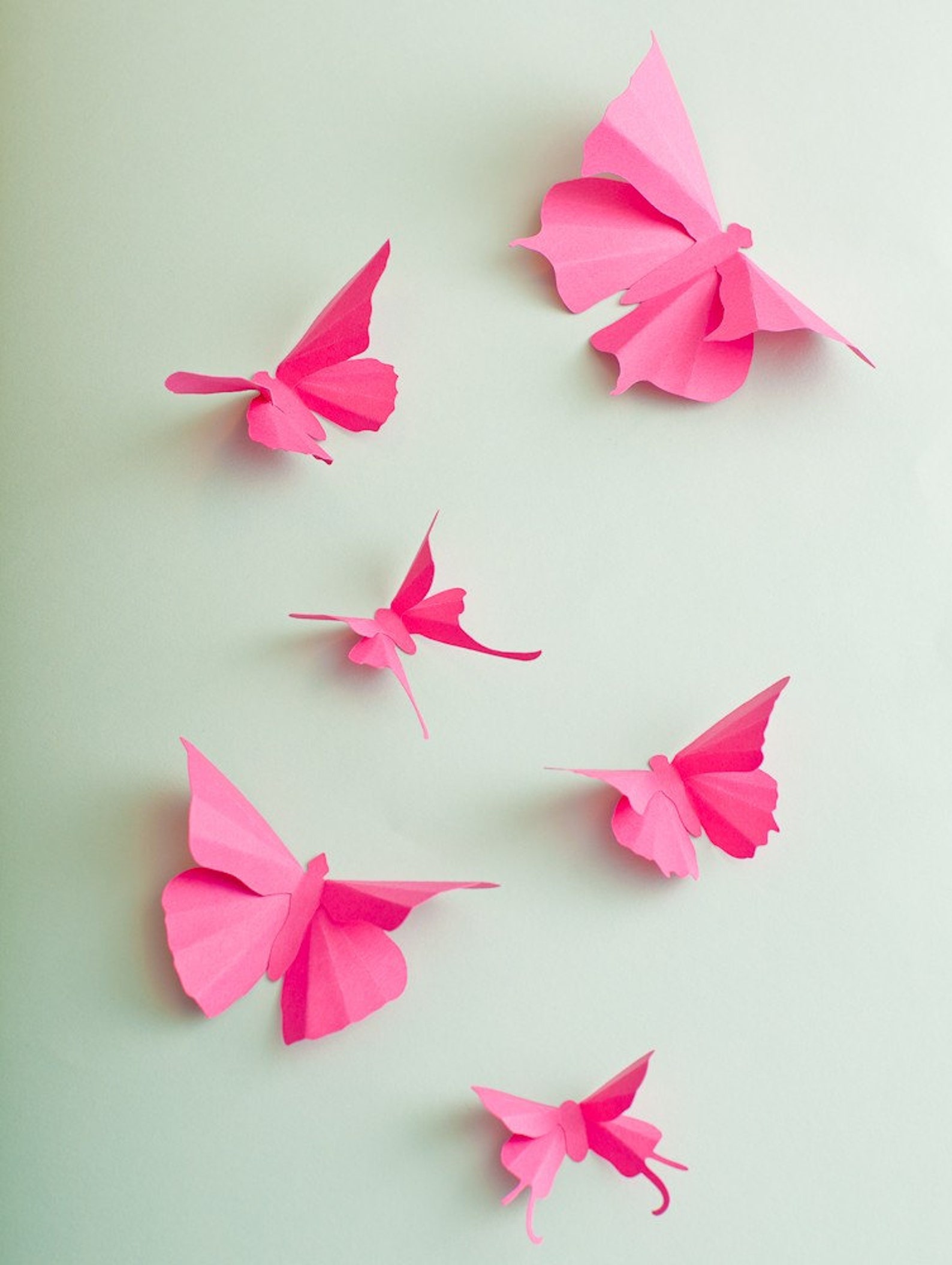 3D Wall Butterflies: Fuchsia Pink Butterfly Silhouettes for - Etsy
