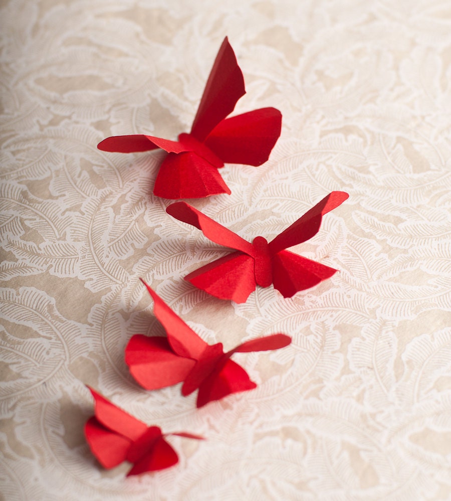 Ruby Red Butterfly Room Decor for Woodland Baby Shower Girl | Etsy