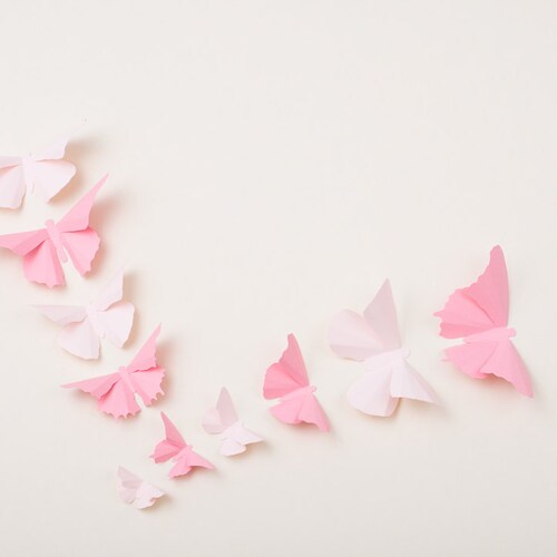 Pink Butterfly Wall Decor Nursery Decor Wedding Decorations | Etsy