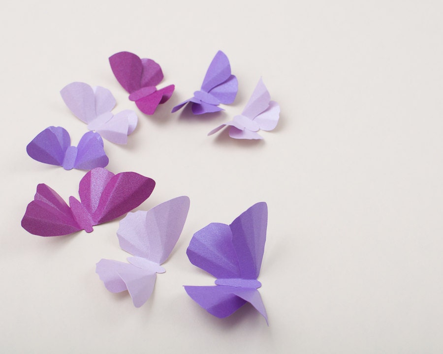Purple Butterflies for Nursery Decor Baby Shower Bedroom | Etsy