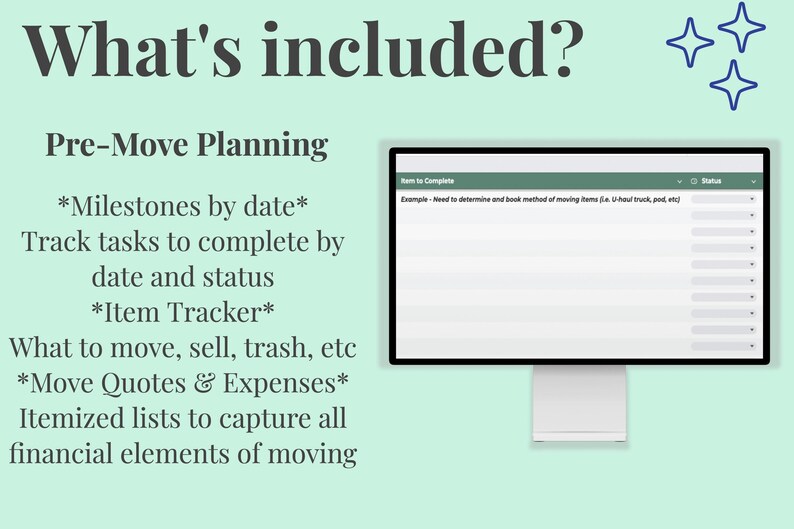 Moving Planner Moving Checklist Spreadsheet Change of Address List ...