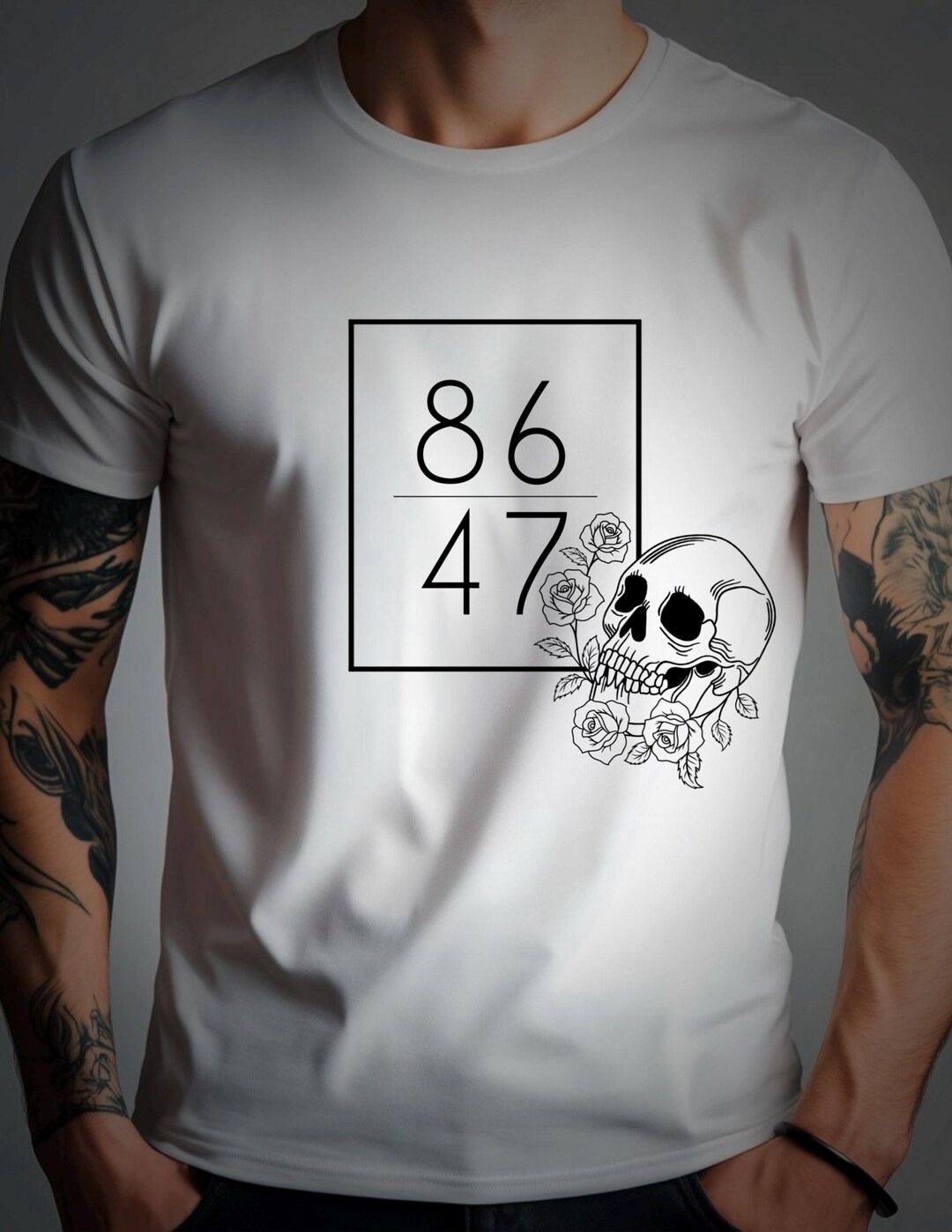 Skull & Roses Anti-trump Graphic: Political Protest Art (digital ...