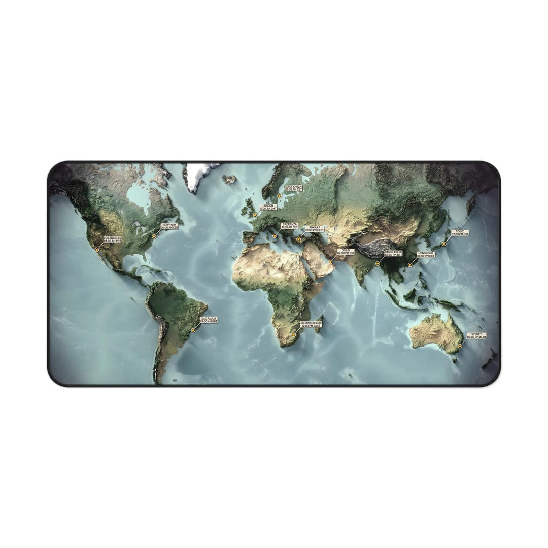 Antique World Map Desk Mat | Vintage Globe Mouse Pad - Etsy