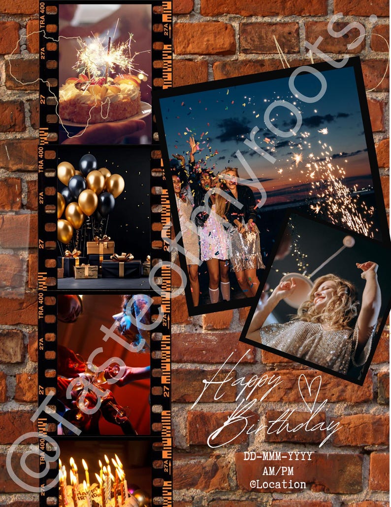 Birthday Party Poster Template, Customizable Celebration Sign (digital ...