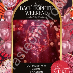 Digital Bachelorette Party Poster Invite: Customizable Template (PDF ...