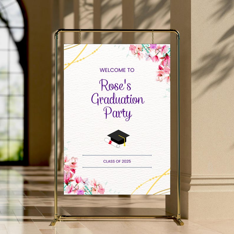 A4 Graduation Party Editable Welcome Sign - Instant Download ...