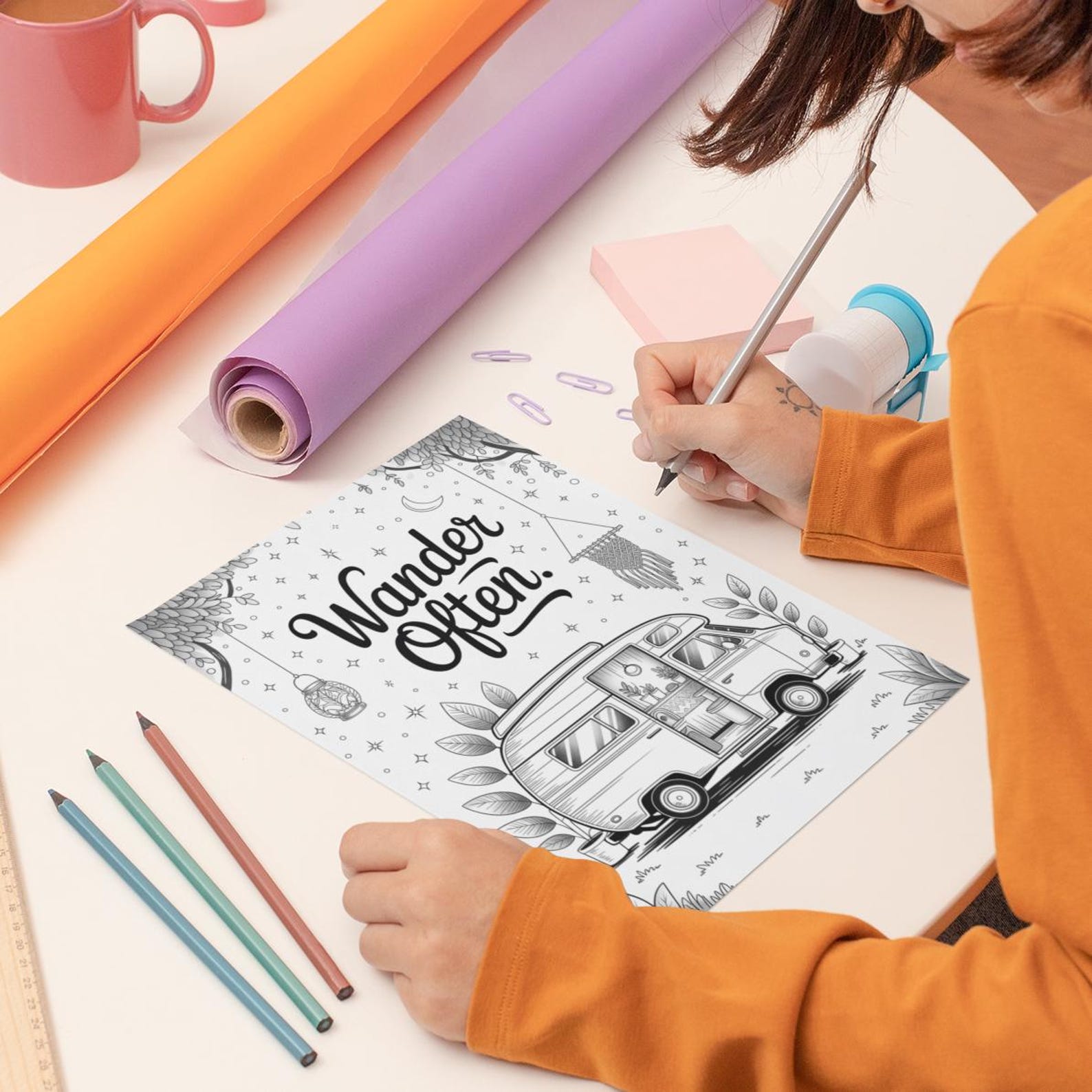 Boho Inspirational Coloring Pages – Cute Printable Self-care Quotes ...