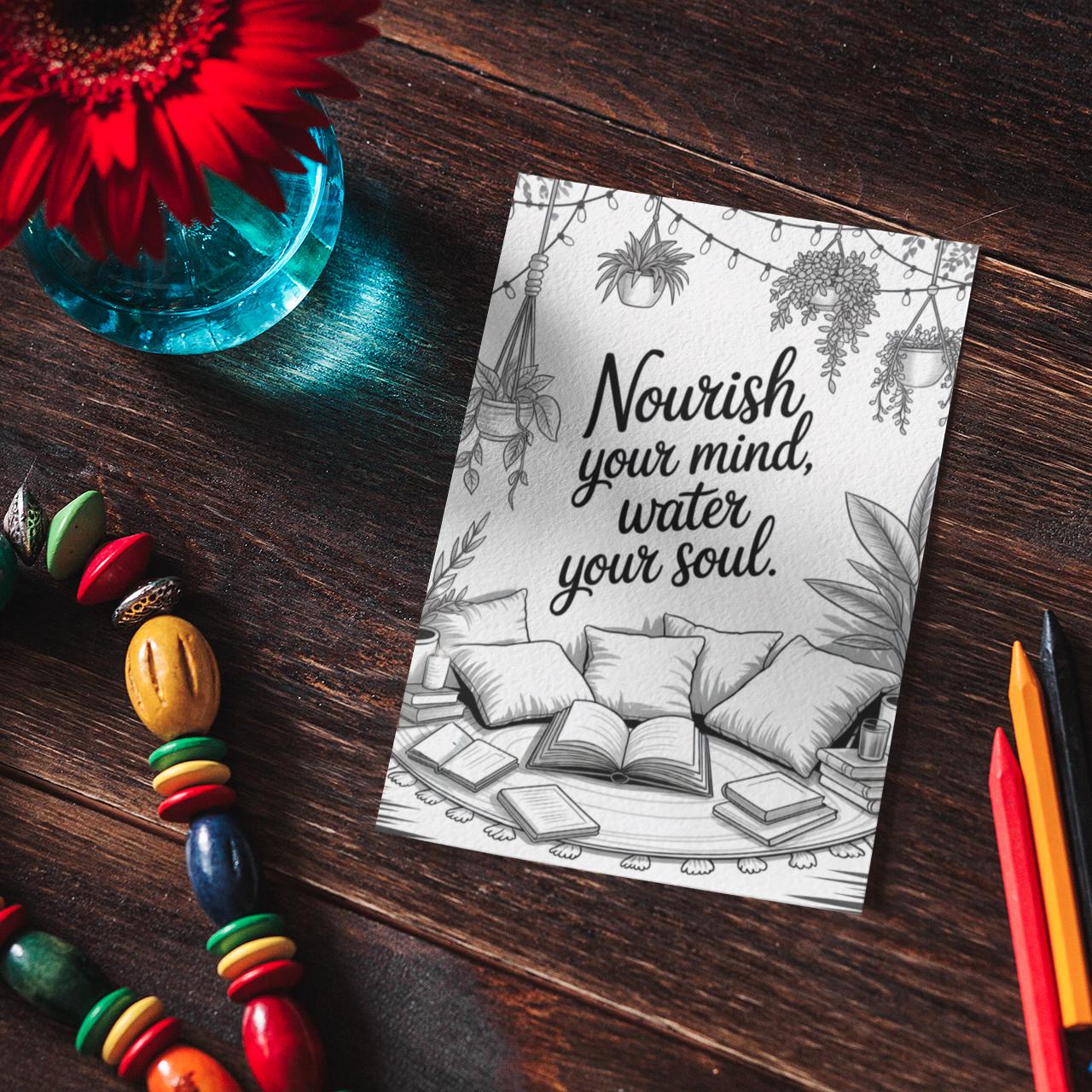 Boho Inspirational Coloring Pages – Cute Printable Self-care Quotes ...