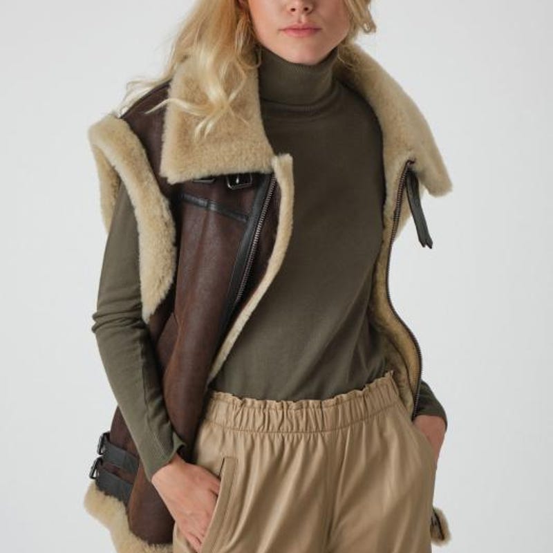 Womens Gilet Sheepskin - Etsy