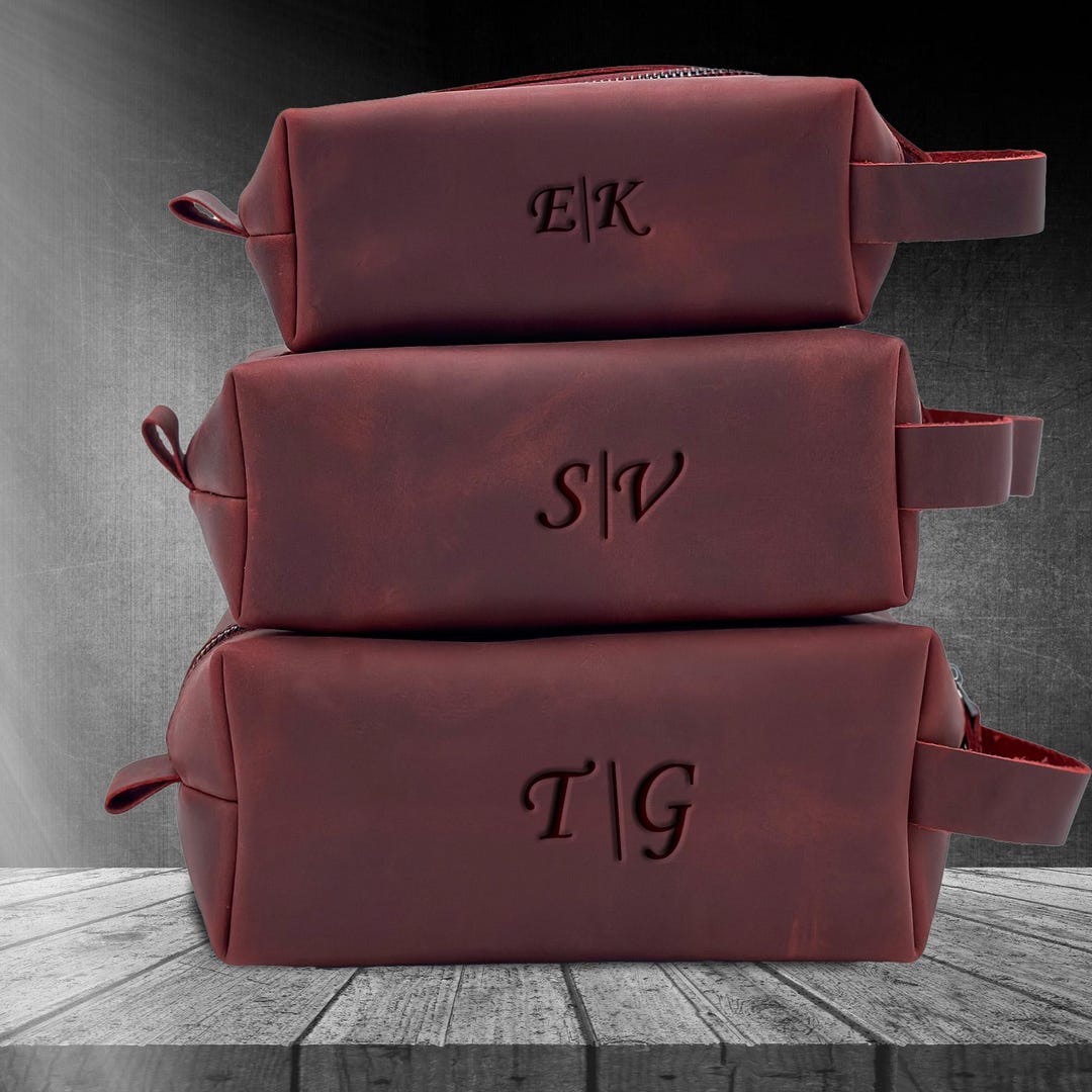 Personalized Leather Dopp Kit: Custom Groomsmen Gift, Laser Engraved - Etsy