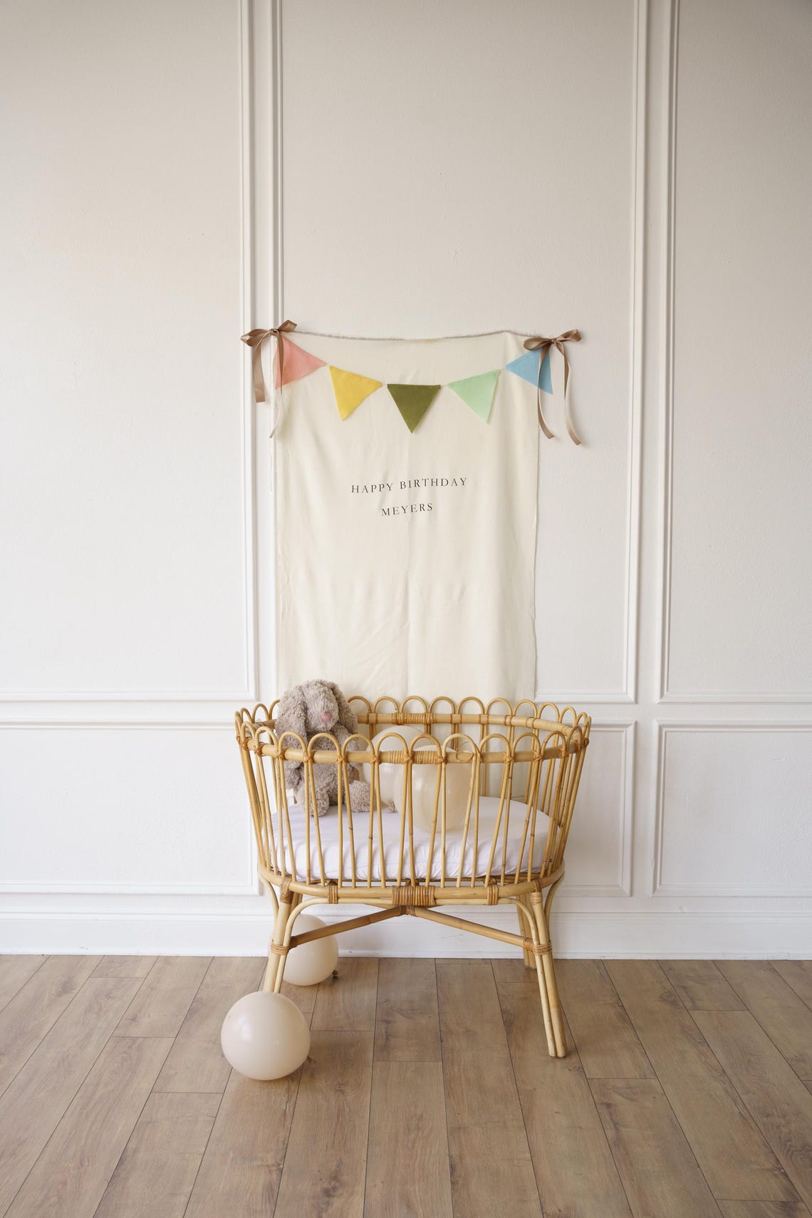 Happy Birthday Fabric Birthday Banner: Minimalist Party Tapestry - Etsy