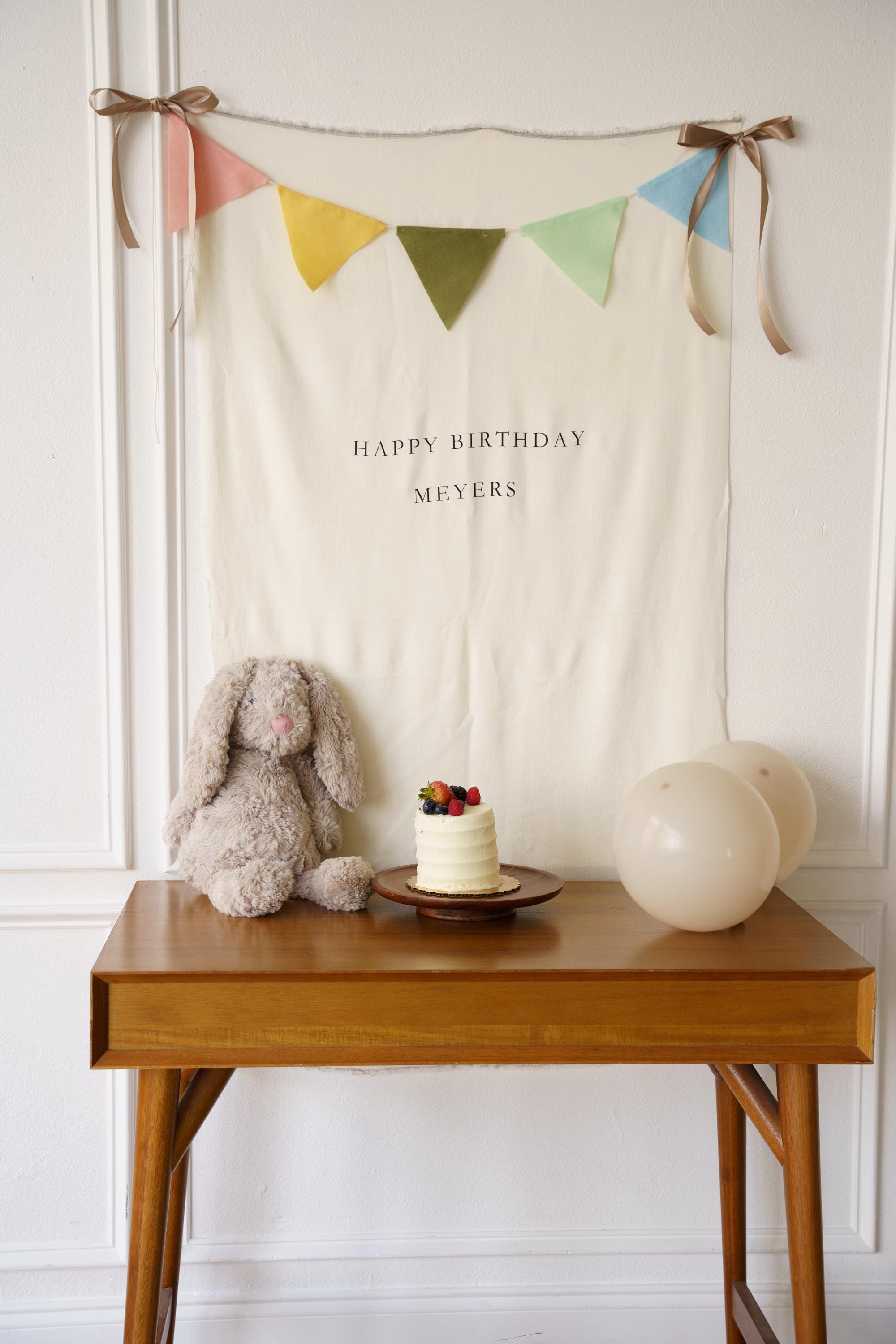 Happy Birthday Fabric Birthday Banner: Minimalist Party Tapestry - Etsy