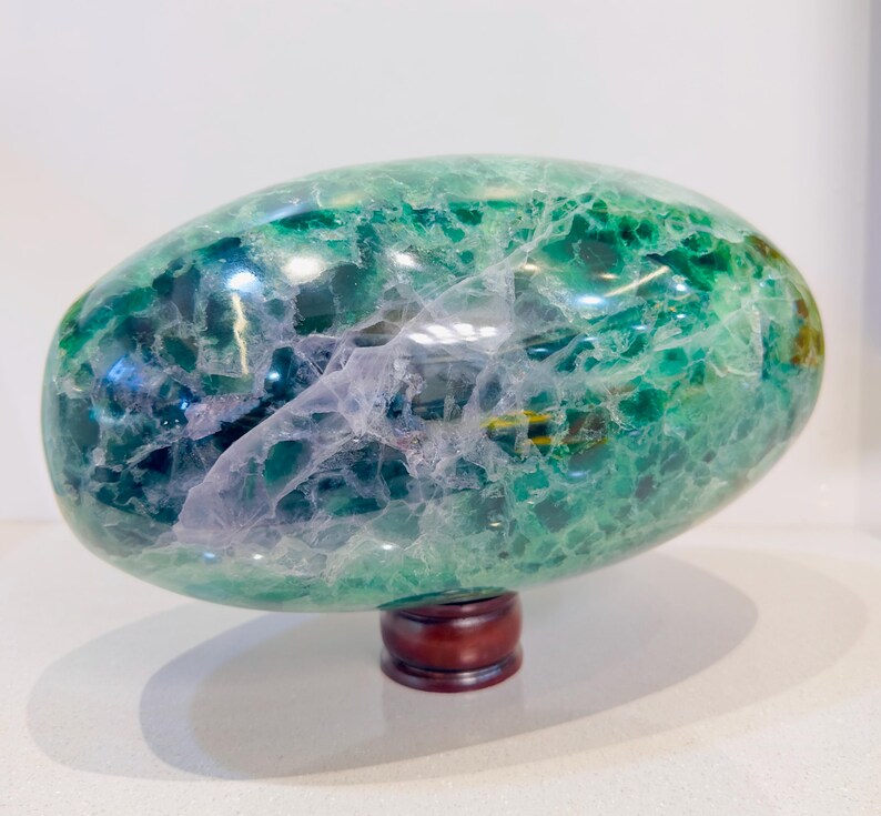285 MM Green Fluorite Lingam Crystal-healing Stone-chakra & Reiki ...