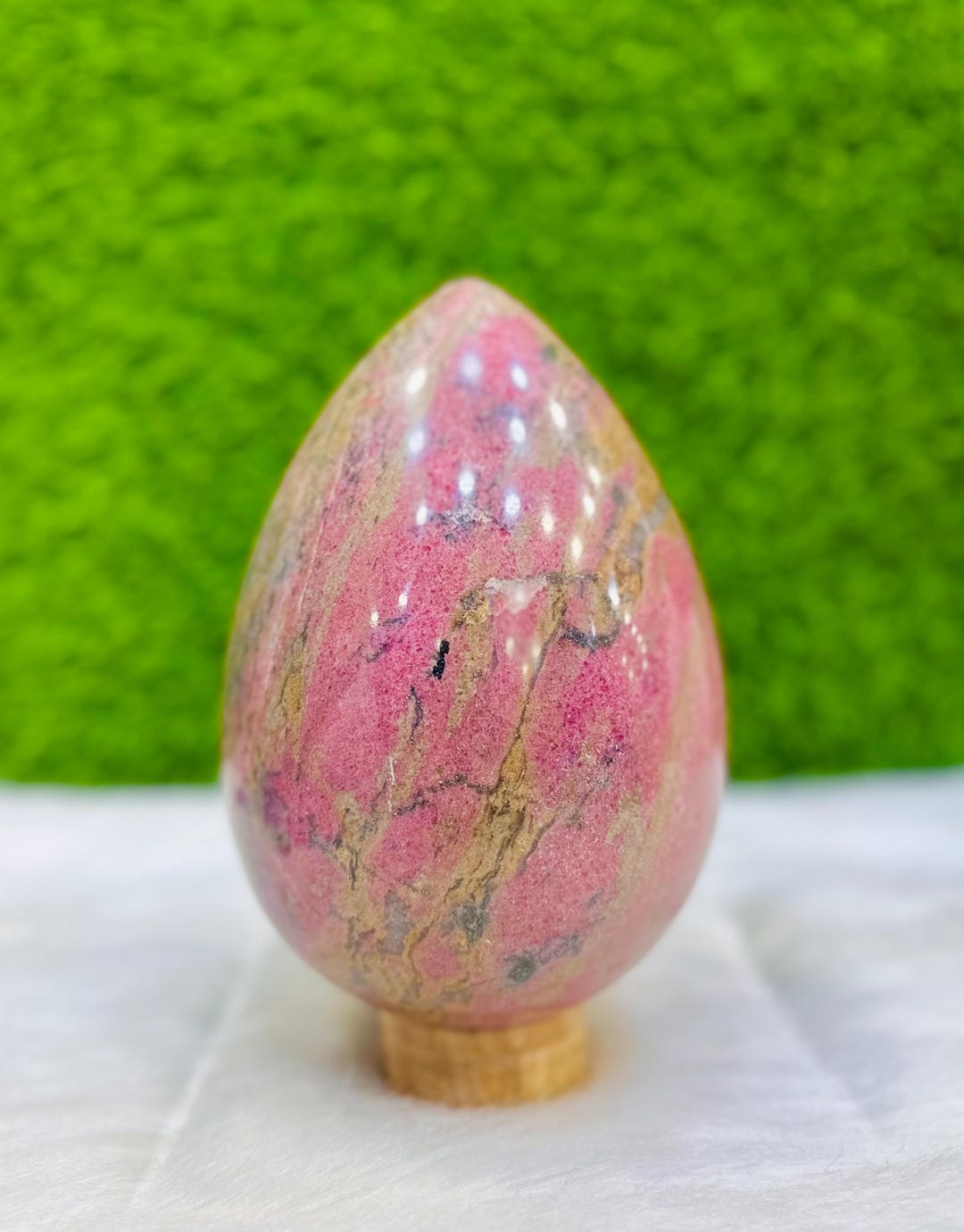 Large Pink Rhodonite Crystal Egg: Metaphysical Healing Stone, 215mm - Etsy