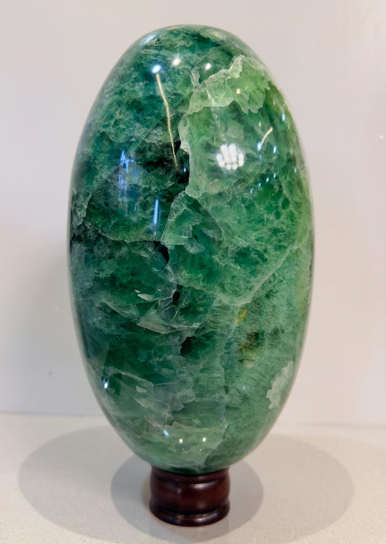 285 MM Green Fluorite Lingam Crystal-healing Stone-chakra & Reiki ...