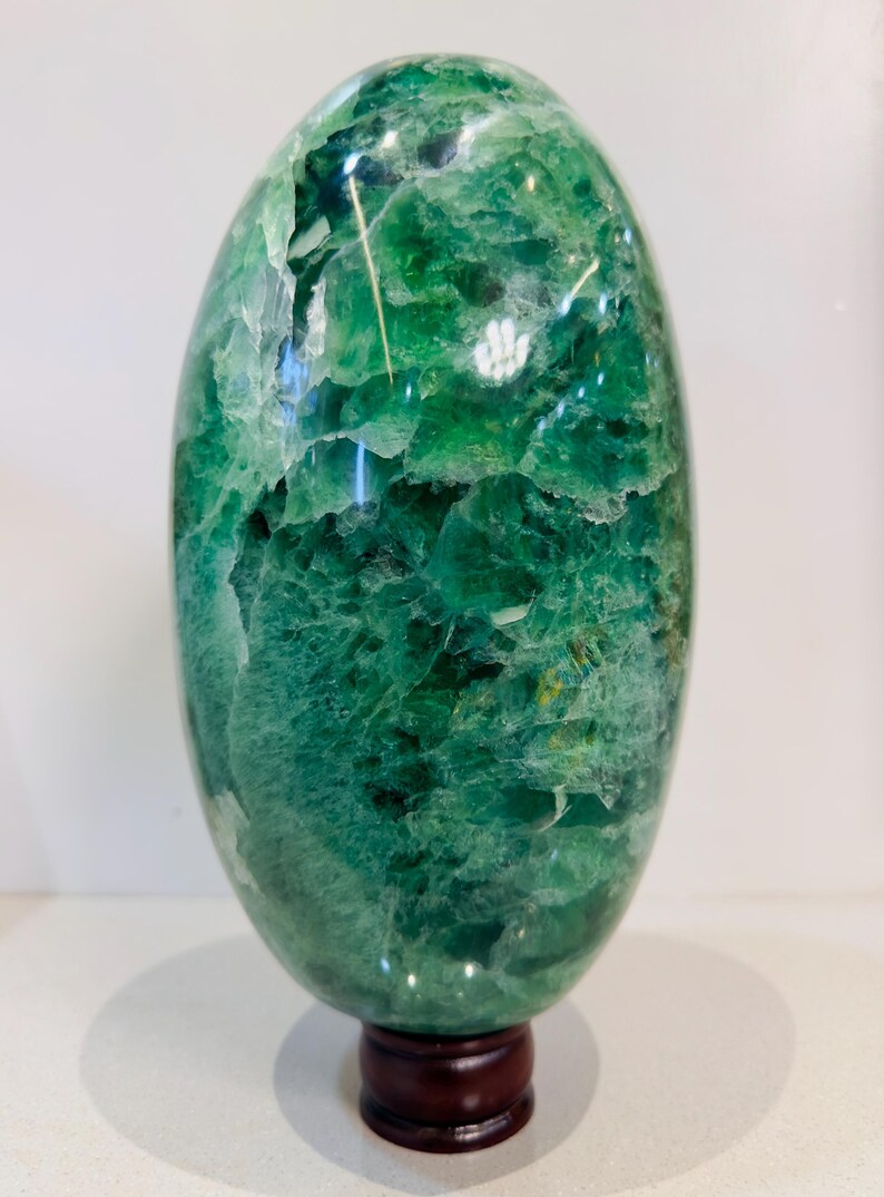 285 MM Green Fluorite Lingam Crystal-healing Stone-chakra & Reiki ...